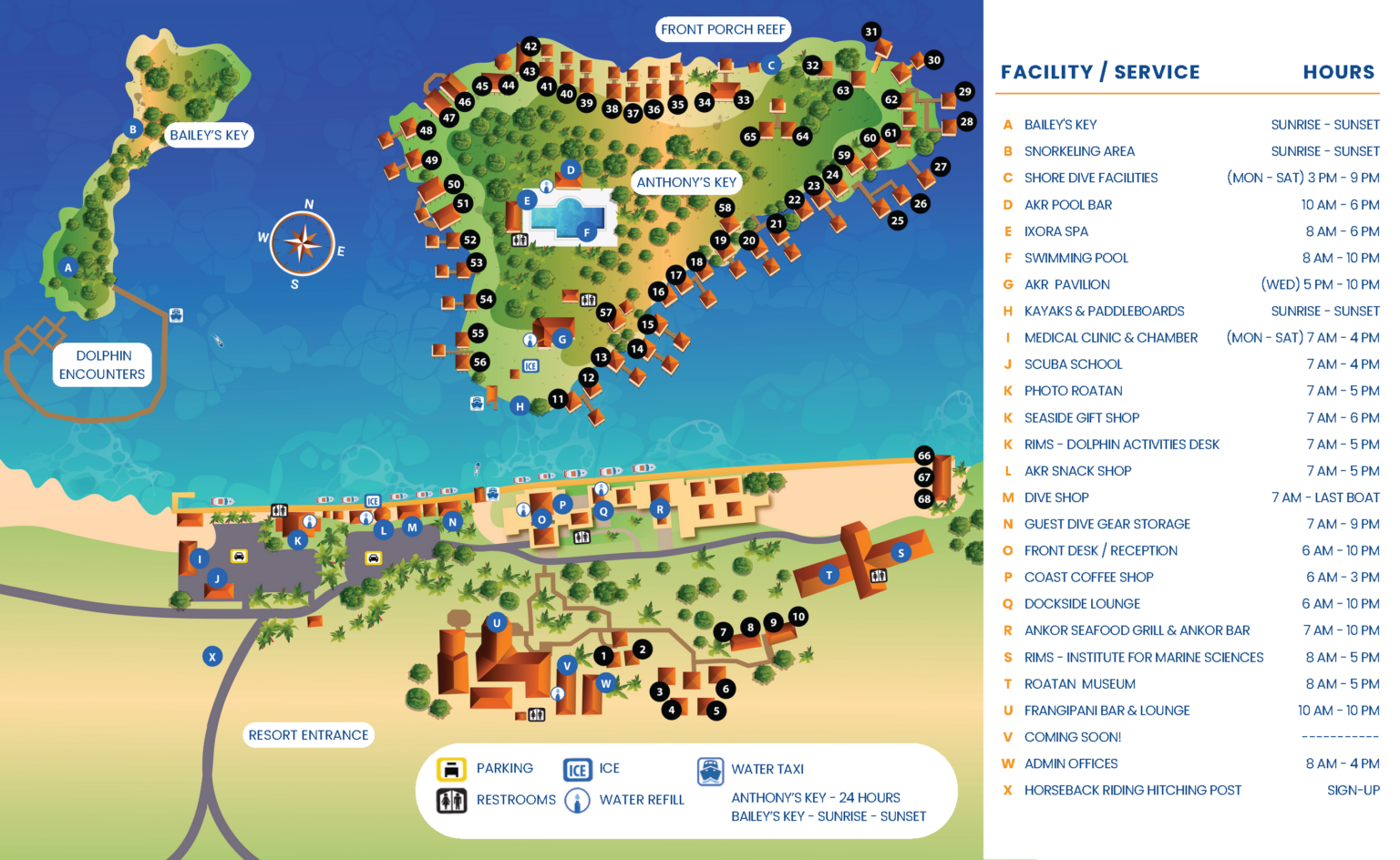 Map of Anthony's Key Resort | Roatan | Honduras Services